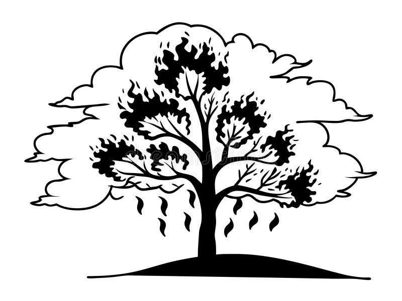 Wildfire-Inspired Burning Tree Silhouette Vector Design Stock Vector ...