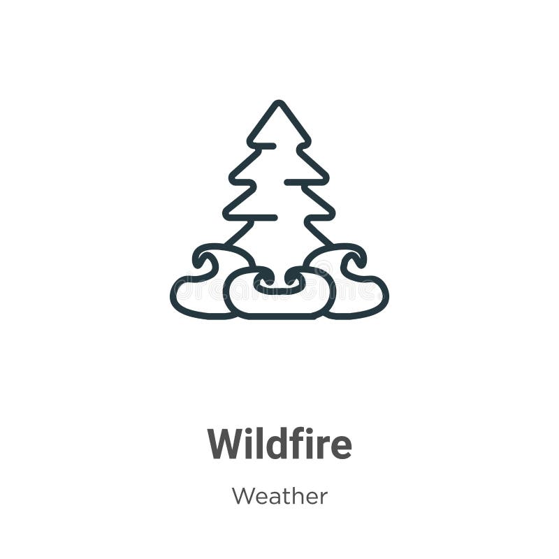 Wildfire Outline Vector Icon Thin Line Black Wildfire Icon, Flat Vector Simple Element ...