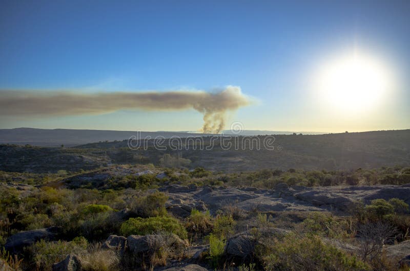 Wildfire panoramic view stock photo. Image of cottage - 43618674