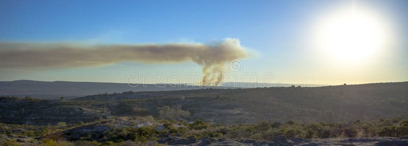 Wildfire panoramic view stock image. Image of argentina - 43618687