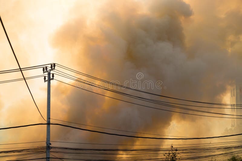 Wildfire at side of road stock image. Image of dangerous - 77081569