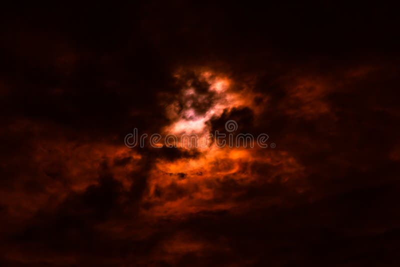 Wildfire Sky with Smoky Black and Red Clouds, Nature Abstract Ba Stock ...
