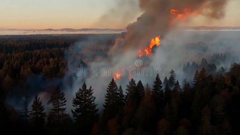 Wildfire Spreading Rapidly Causing Massive Damage Forest Environment ...