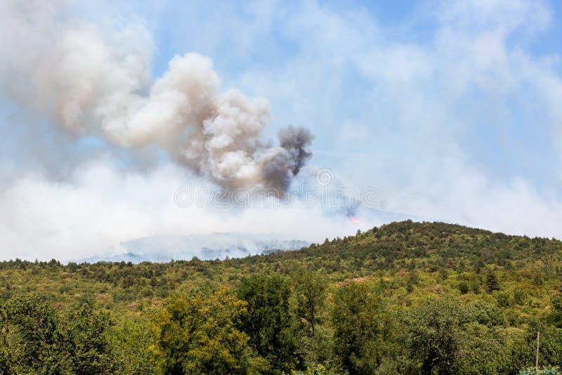 Wildfire with Strong Wind and Drought Stock Image - Image of rescue ...