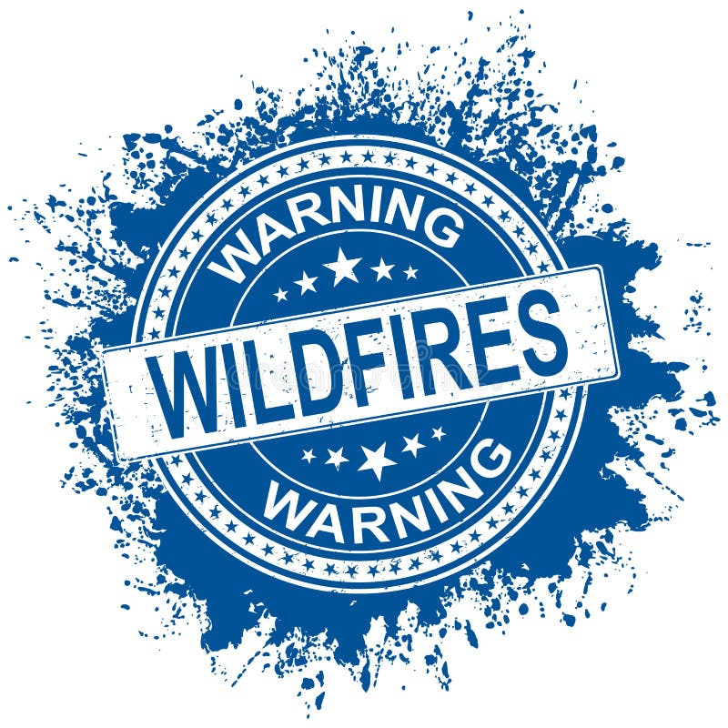 Wildfire Warning Rubber Stamp Style Emblem. on White Stock Vector ...