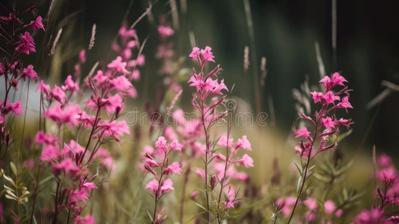 Wildflowers Fireweed Background Flowers Plant. Generative AI Stock ...