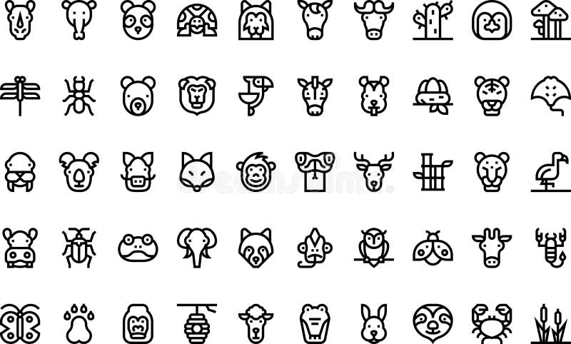 Wildlife Icons High-Quality Vector Icons Collection with Editable ...