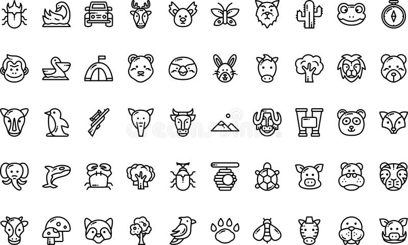 Wildlife Icons High-Quality Vector Icons Collection with Editable ...