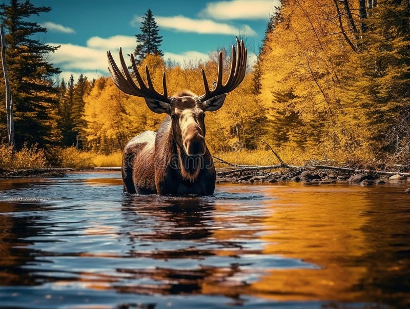 Wildlife moose stock illustration. Illustration of majestic - 293702411