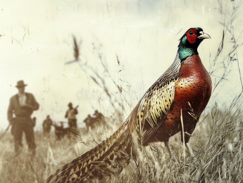 Wildlife Photography of a Pheasant Standing in a Field of Tall Grass ...
