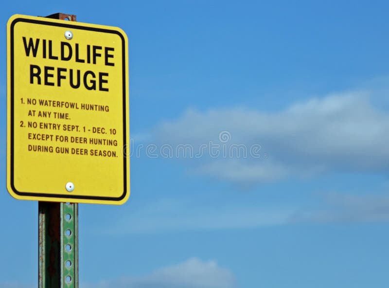 Wildlife Refuge Sign stock photo. Image of metal, deer - 5050264