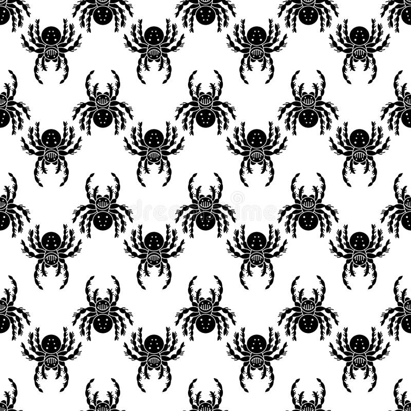 Wildlife Spider Pattern Seamless Vector Stock Vector - Illustration of ...
