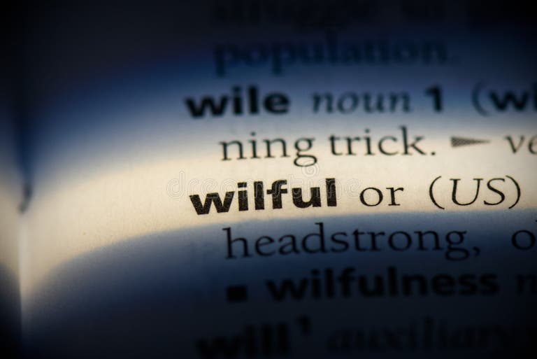 Wilful stock photo. Image of macro, linguistic, highlight - 161578956