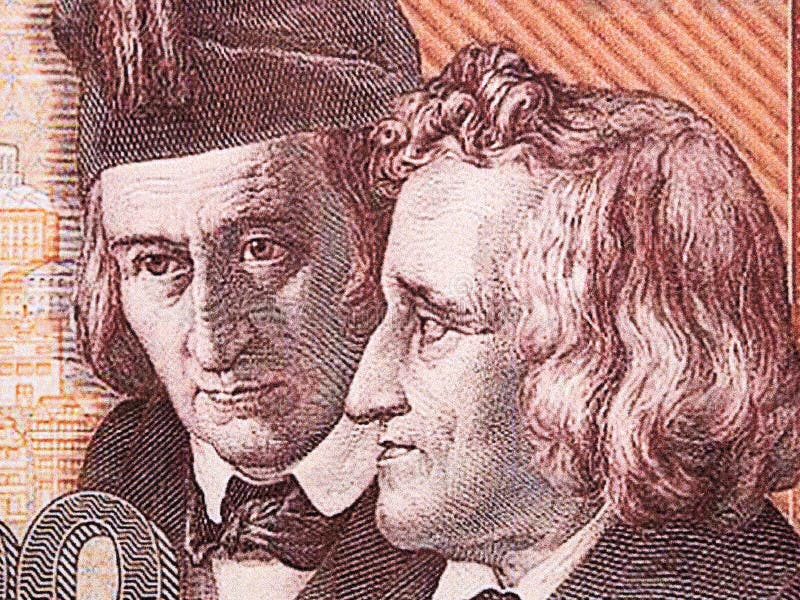Wilhelm and Jacob Grimm a Portrait Stock Image - Image of marks, author ...
