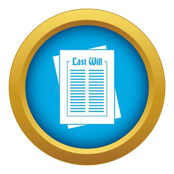 Will Icon Blue Vector Isolated Stock Vector - Illustration of blue ...