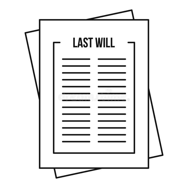 Will icon, outline style stock vector. Illustration of sheet - 80573555