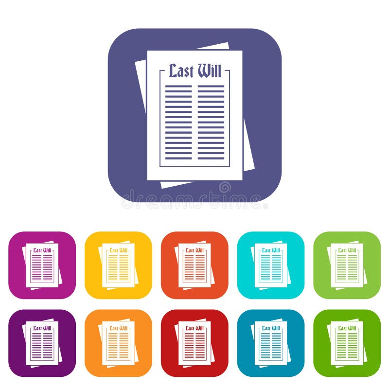 Will icons set stock vector. Illustration of symbol, document - 96564330