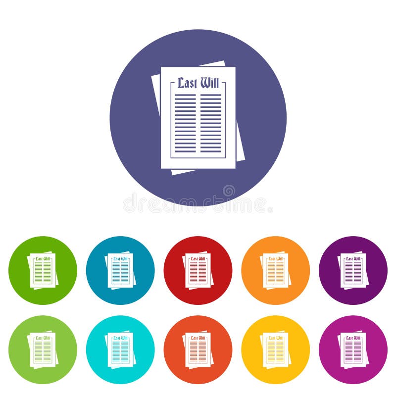 Will icons set stock vector. Illustration of symbol, document - 96564330