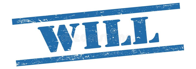 WILL Text on Blue Grungy Lines Stamp Stock Illustration - Illustration ...