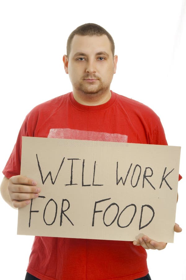 Will Work for Food Cardboard Sign Stock Image - Image of food, crumpled ...