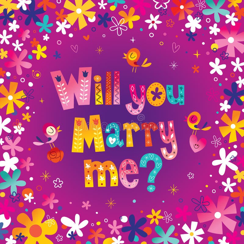Will you Marry me? stock vector. Illustration of card - 98754423