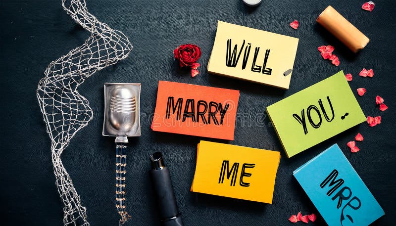 Will You Marry Me Notes on a Blackboard Stock Illustration ...