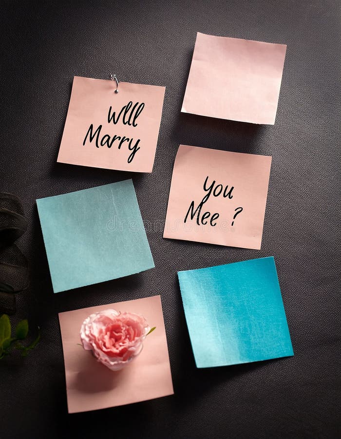 Will You Marry Me Notes on a Blackboard Stock Illustration ...