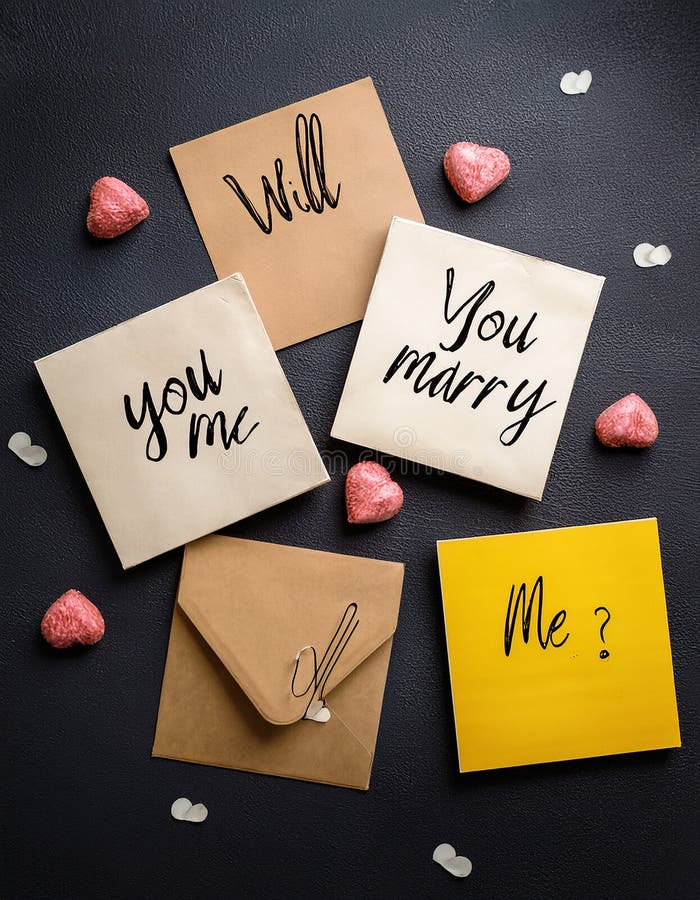 Will You Marry Me Notes on a Blackboard Stock Illustration ...