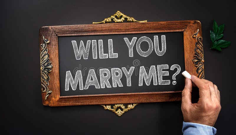 Will You Marry Me Notes on a Blackboard Stock Illustration ...
