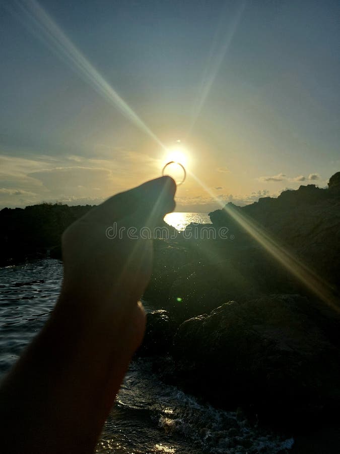 Will You Marry Me with this Sunset Ring ? Stock Image - Image of ...