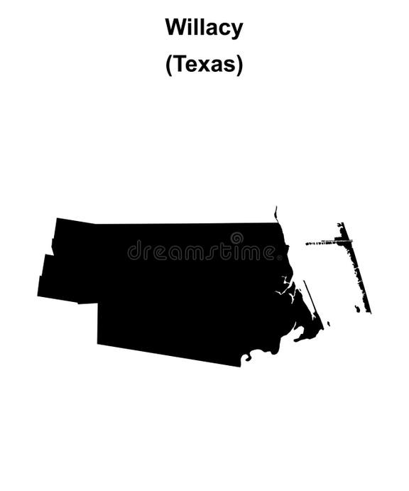 Willacy outline map stock vector. Illustration of blank - 361794955