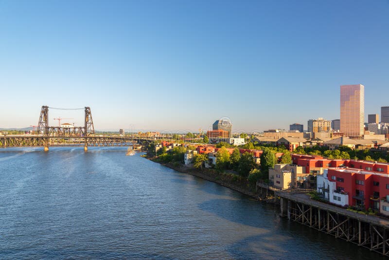 Willamette River View stock photo. Image of portland - 64996280