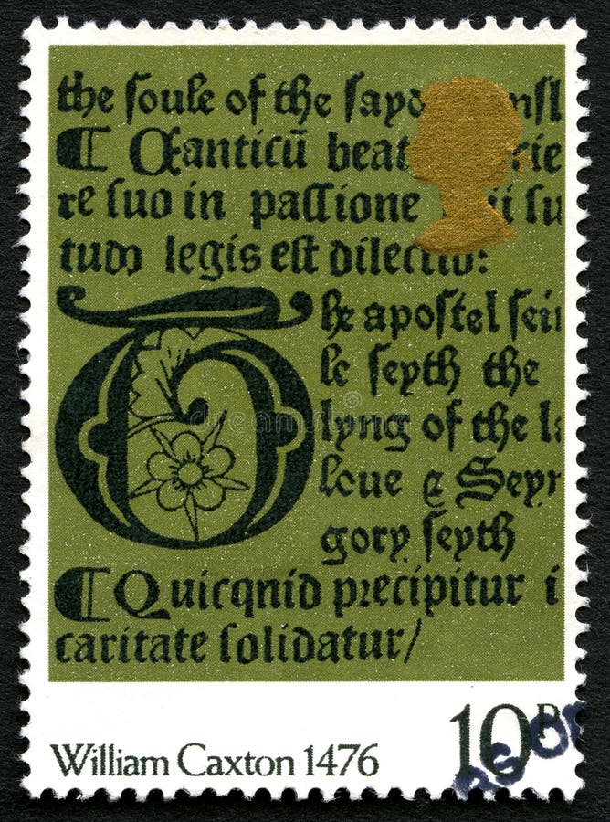 William Caxton 1476 Britse Postzegel Redactionele Stock Foto - Image of ...