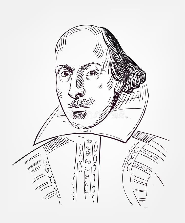 William Shakespeare Vector Sketch Style Portrait Editorial Image ...