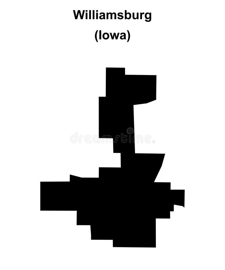 Williamsburg outline map stock vector. Illustration of infographic ...
