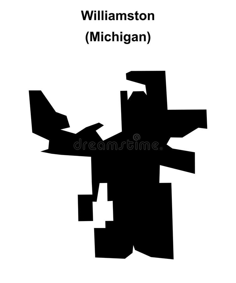 Williamston outline map stock vector. Illustration of detailed - 387417832