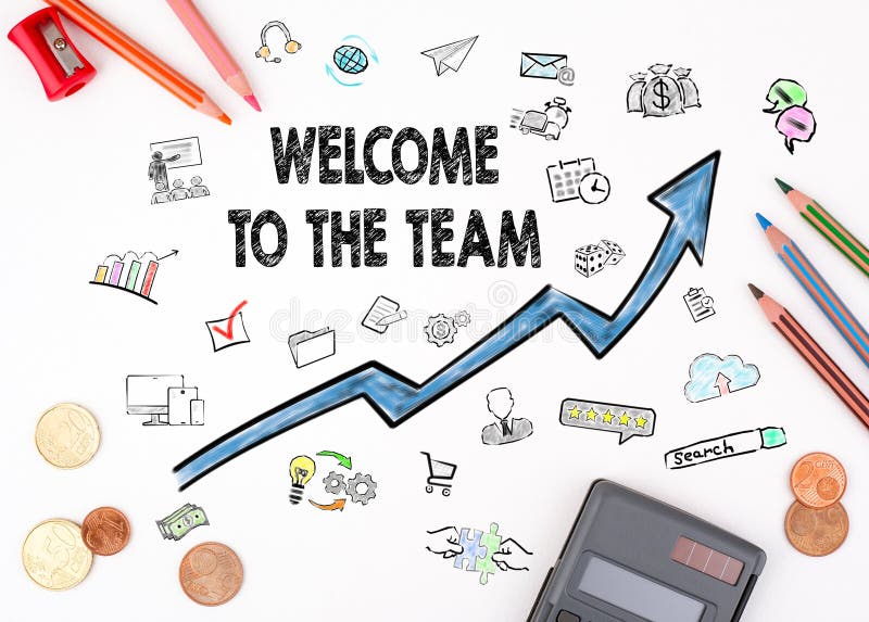 Willkommen Zum Teamwort Mit Megaphonikone Stock Abbildung ...