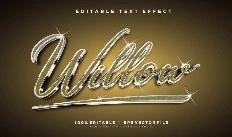 Willow 3d Vector Text Effect with Modern Style Design Stock Illustration - Illustration of ...