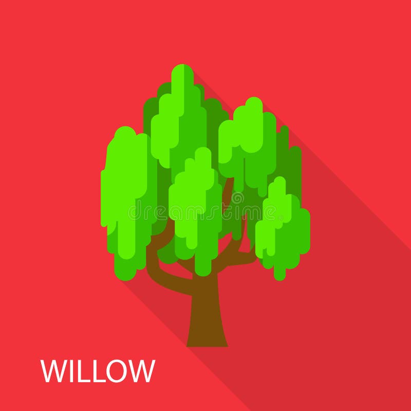 Weeping Willow Icon in Cartoon Style Stock Illustration - Illustration ...