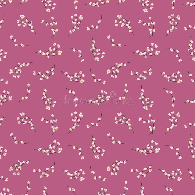 Willow Seamless Pattern.Pattern with Willow Twigs Stock Illustration ...