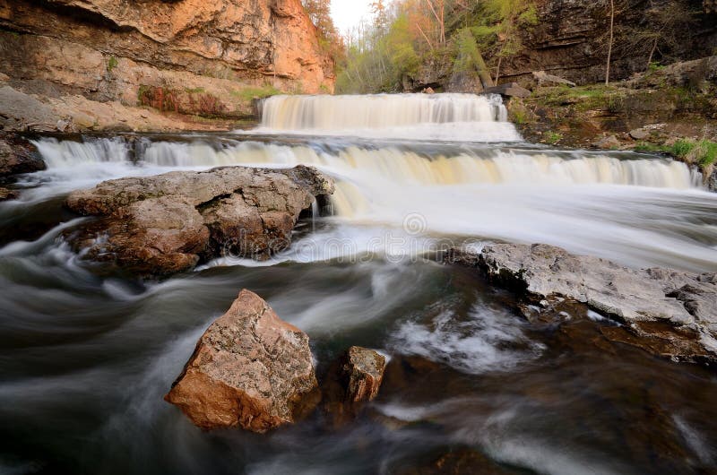 Willow River Falls stock image. Image of flowing, cascade - 71573563