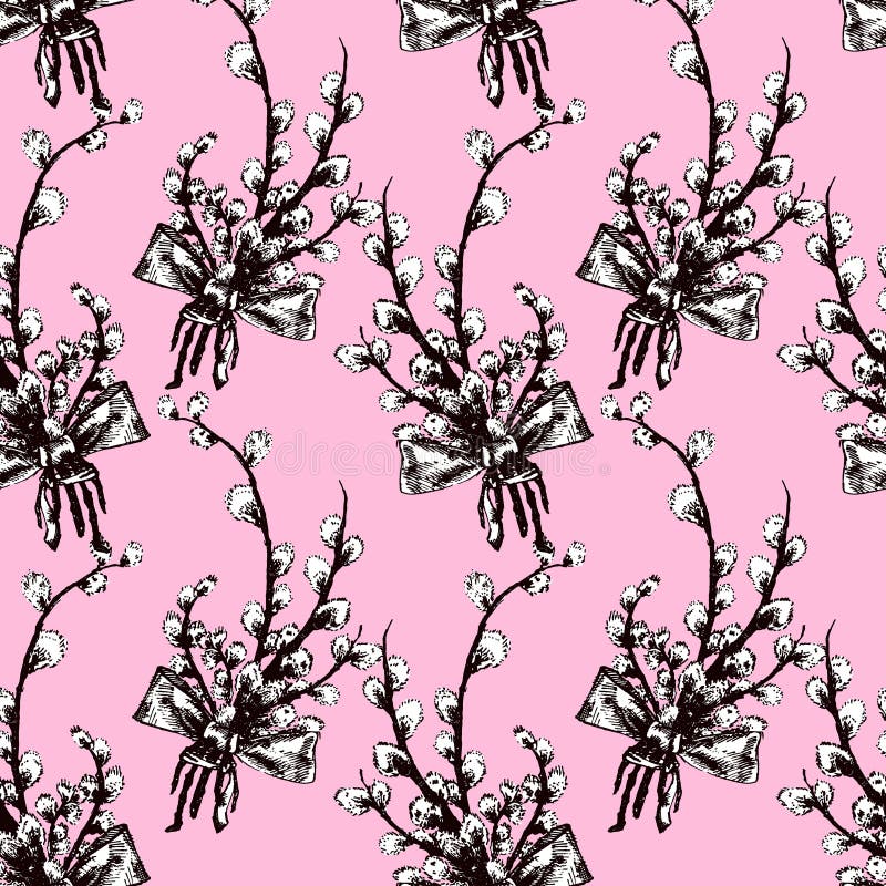 Willow Seamless Pattern1 stock vector. Illustration of background ...