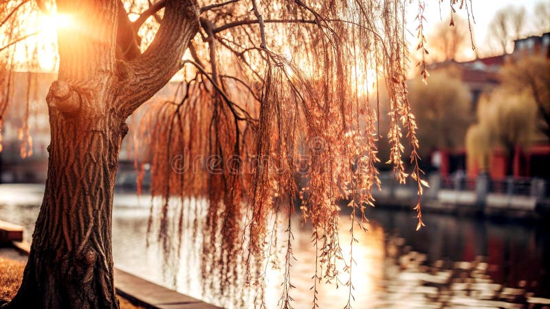 Whispers of the Wind a Graceful Willow Tree Swaying in the Gentle ...
