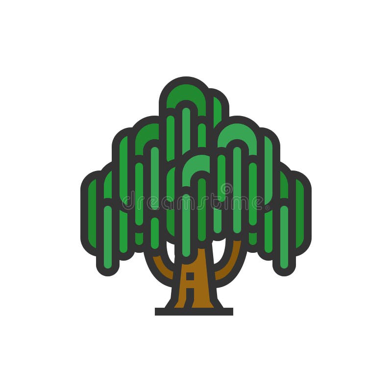 Willow Tree Icon Vector Illustration ,Nature ,Wood Stock Vector ...