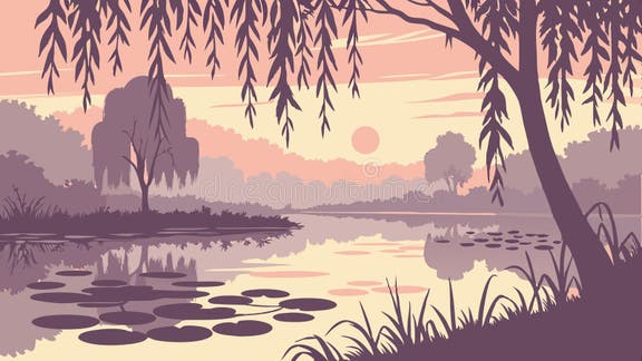 Willow Tree by Lake, Weeping Willow, Lakeside Tree, Tranquil Water ...