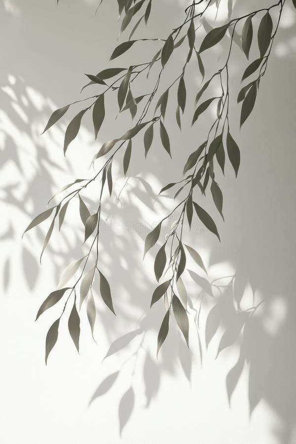 Willow Tree Shadow, a Gray Silhouette of Willow Tree Leaves Cast Onto a ...