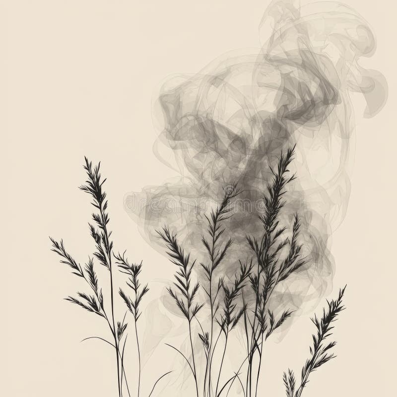 Willow Tree Smoke Depicted in an Abstract Graphic. Stock Illustration ...