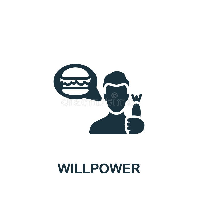 Willpower Icon. Monochrome Simple Sign from Core Values Collection ...