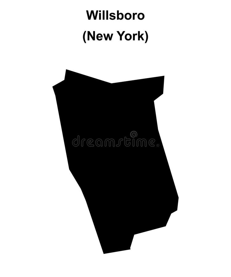 Willsboro outline map stock vector. Illustration of silhouette - 387624387