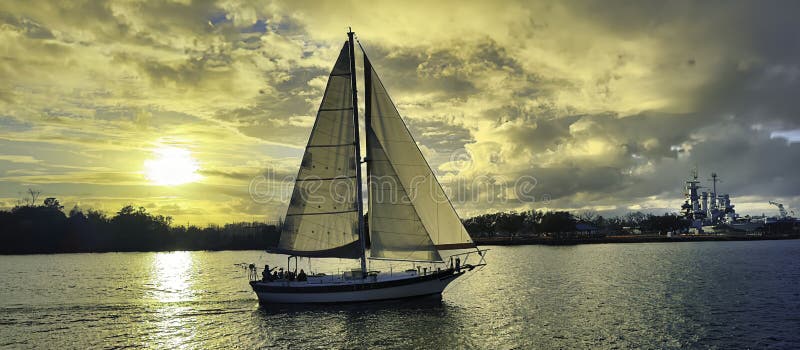 Wilmington Riverwalk Sunset Stock Photo - Image of skyline, river ...